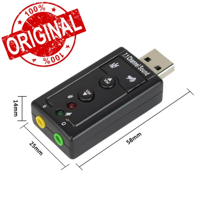Jual Soundcard USB Channel 7.1 Sound Card Converter Audio Jack 3.5mm ...