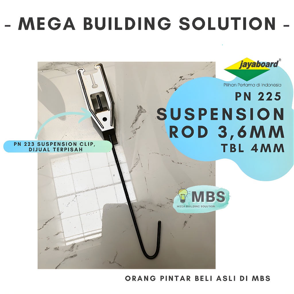 Jual Suspension Rod M4 3,6m PN 225 /Rod Rangka Plafon Gypsum Jayaboard ...