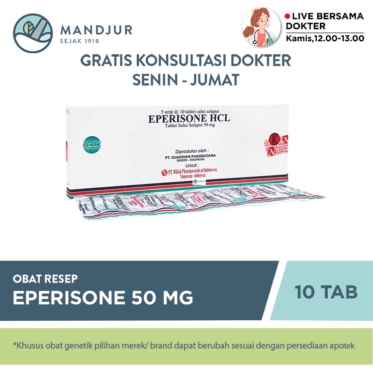 Jual Eperisone 50 Mg Strip 10 Tablet | Shopee Indonesia