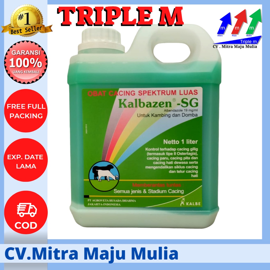 Jual KALBAZEN SG 1Liter - Obat Cacing Oral Efektif Basmi Cacing Kambing ...