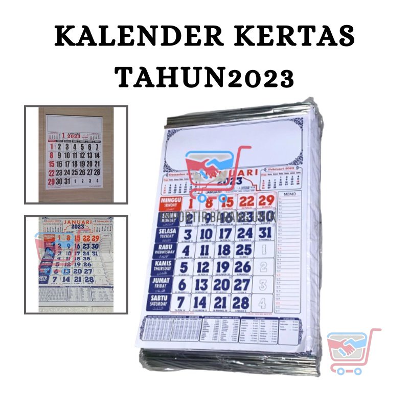 Jual IMB - Kalender Kertas Tahun 2023 - Kalender Kerja Ukuran Standar ...
