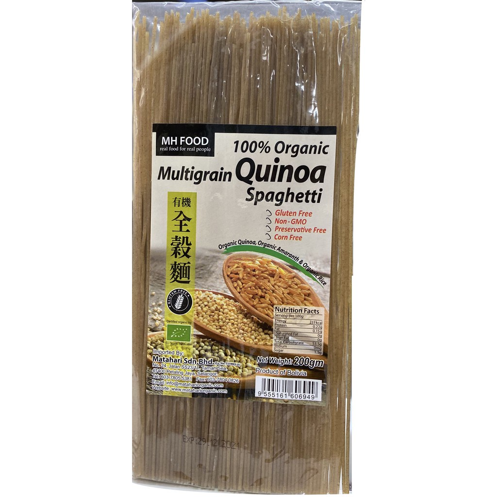 Jual MH Food 100% Organic Multigrain Quinoa Spaghetti 200g | Shopee ...