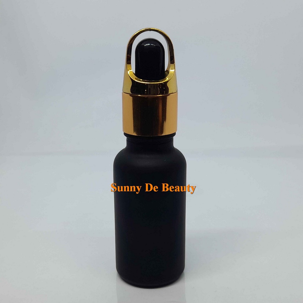 Jual Botol Kaca 15 ml Hitam Frossted Br Tutup Alumunium Topi Pipete ...