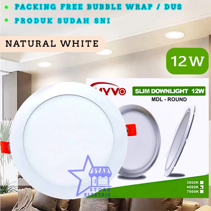 Jual MYVO PANEL LED SLIM DOWNLIGHT 12W BERGARANSI SNI - PUTIH CDL 7000K ...