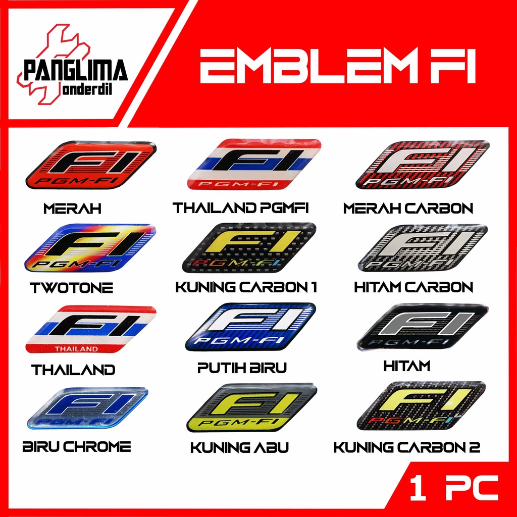 Jual Stiker 3D PGM FI F1 PGMFI Emblem Sticker Timbul Logo Thailand Twotone Caron Hitam Hijau ...