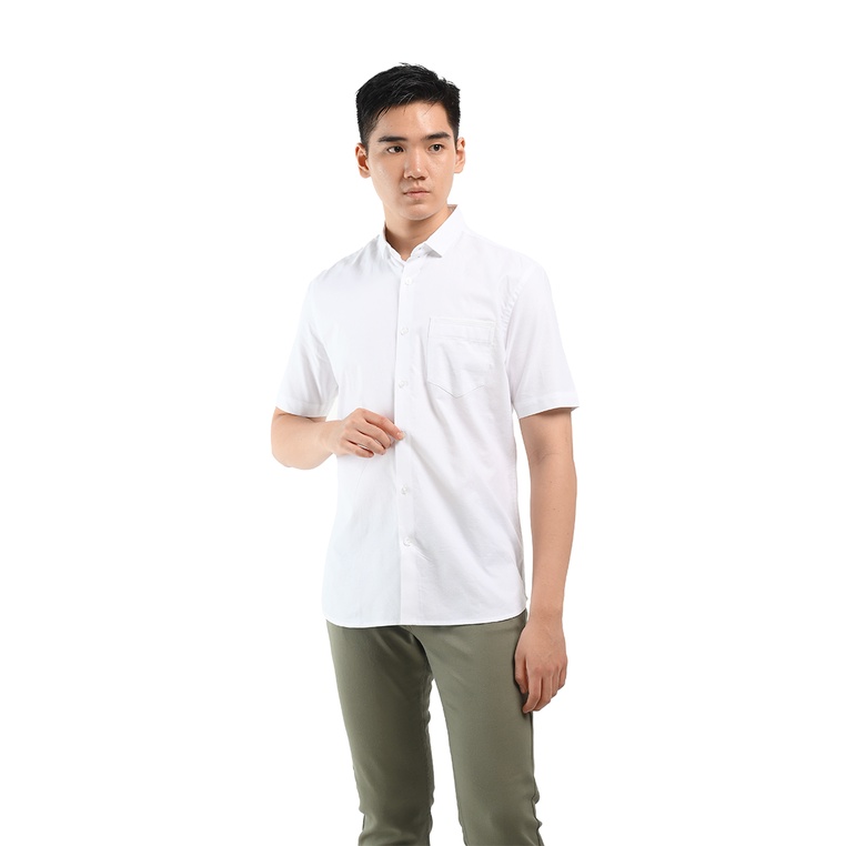 Jual MANZONE Kemeja Pria Lengan Pendek MZC-ALSHER - WHITE | Shopee ...