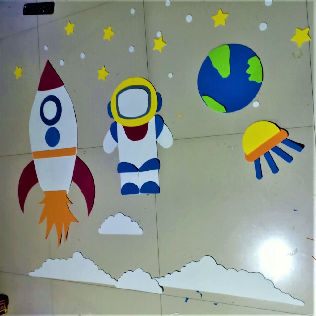 Jual Hiasan Dinding TEMA LUAR ANGKASA peraga tempel Kelas Rumah Pojok ...