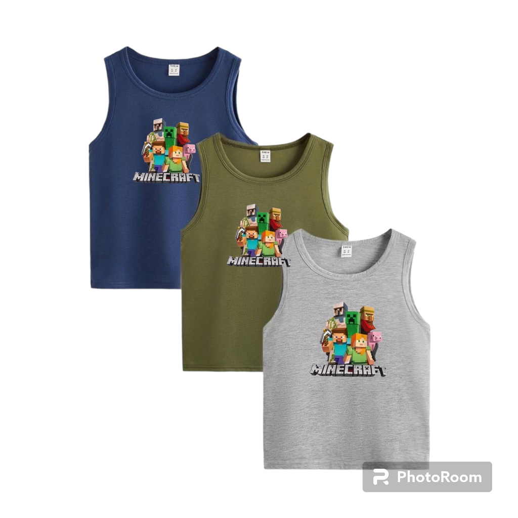 Jual Singlet anak gambar minecraft usia 2 sampai 10 tahun | Shopee ...
