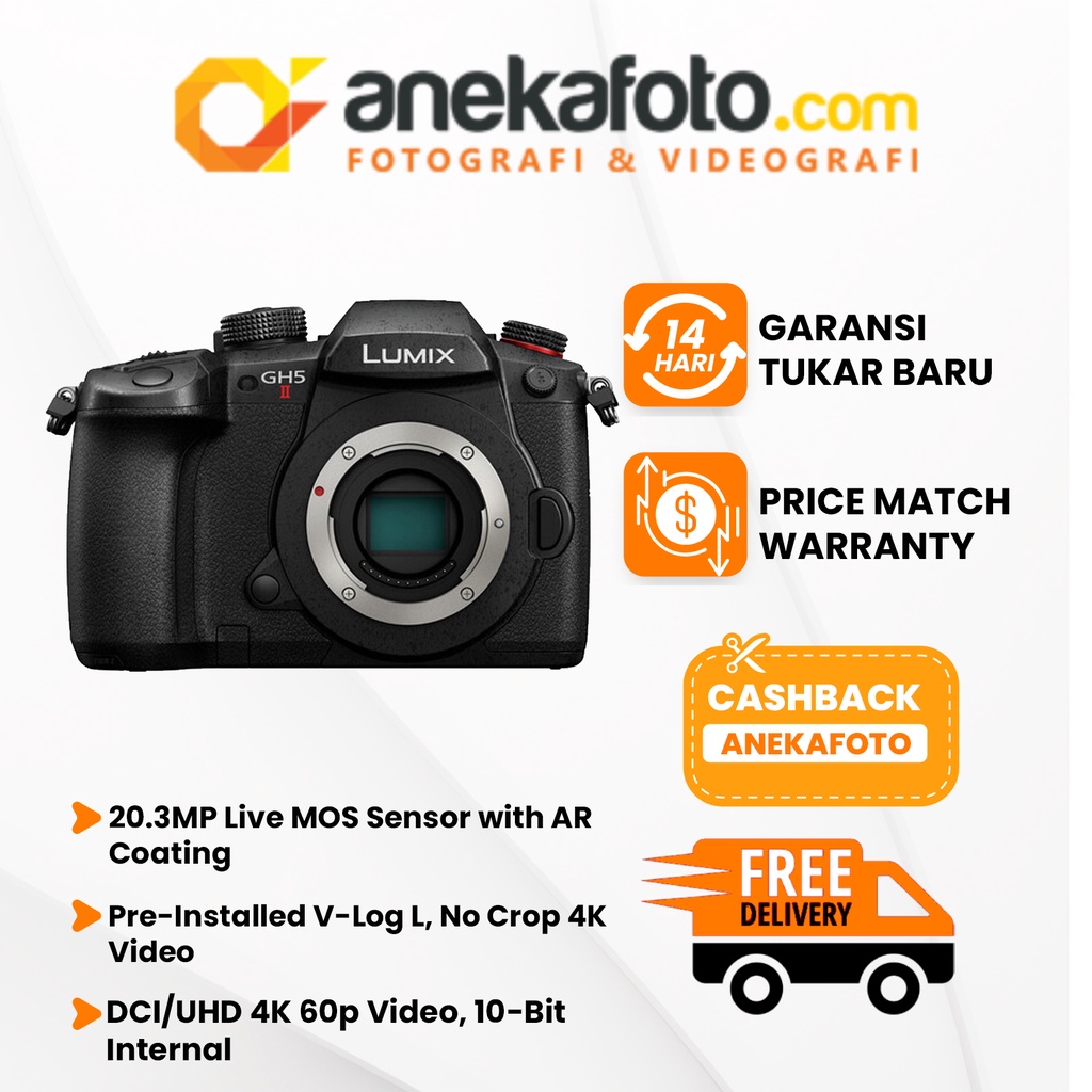 Jual Panasonic Lumix DMC GH5 Mark II Body Only Mirrorless Camera | Shopee Indonesia