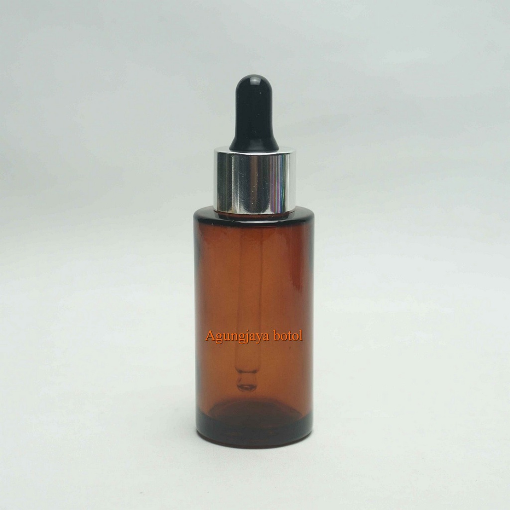 Jual Botol Pipet 40 ml Cilinder Amber Ori Tutup Pipet Alumunium / Botol ...