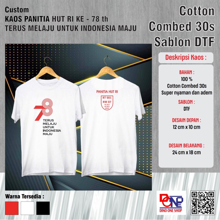 Jual Kaos Panitia HUT RI Ke 78 TH / Kaos Kemerdekaan Indonesia / Dirgahayu | Shopee Indonesia