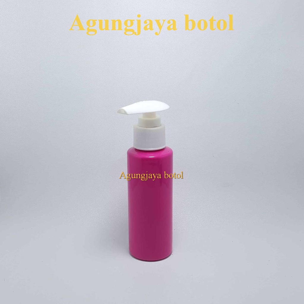Jual Botol Pet 100 ml RF Pendek Merah Tutup Pump Lotion / Botol Plastik ...