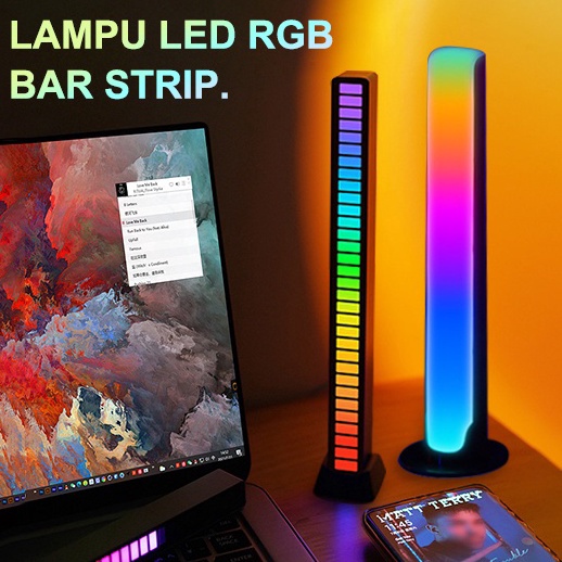 Jual Audio Lampu LED RGB Bar Strip Spectrum Audio Indicator Music Sound ...