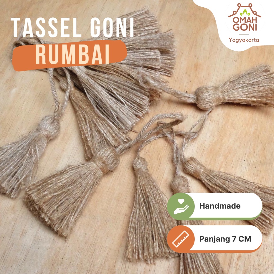 Jual Tasel Goni Rumbai Panjang 7 CM - Tali Ikat Gordyn - Tassel Gorden Rustic - Hessian Burlap ...