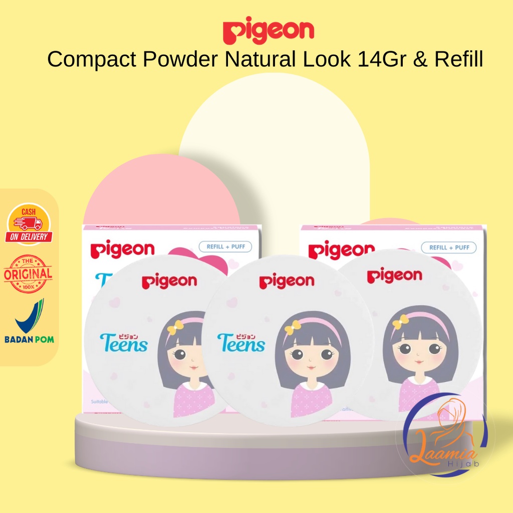 Jual Pigeon Teens Compact Powder Natural Look 14Gr & Refill Compact ...
