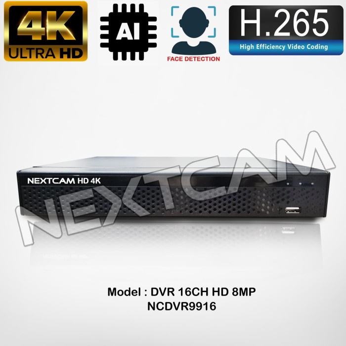 Jual Nextcam DVR/XVR/NVR Hybrid CCTV 16Channel AI FACE HD 4K Support 8MP Bisa online HP Support ...