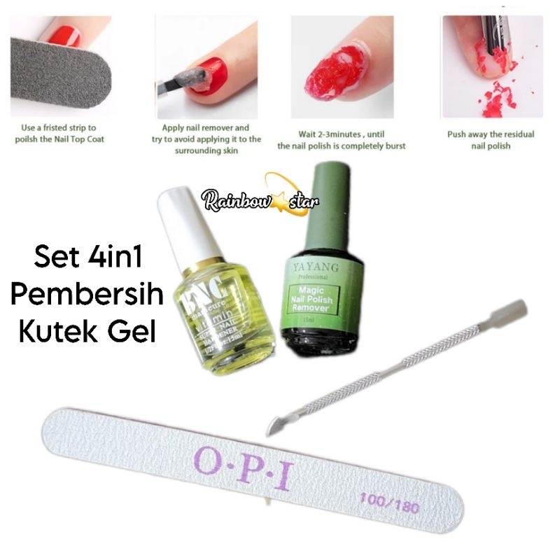 Jual Set 4IN1 Alat Pembersih Kutek Gel / Remover Nail Polish Gel ...