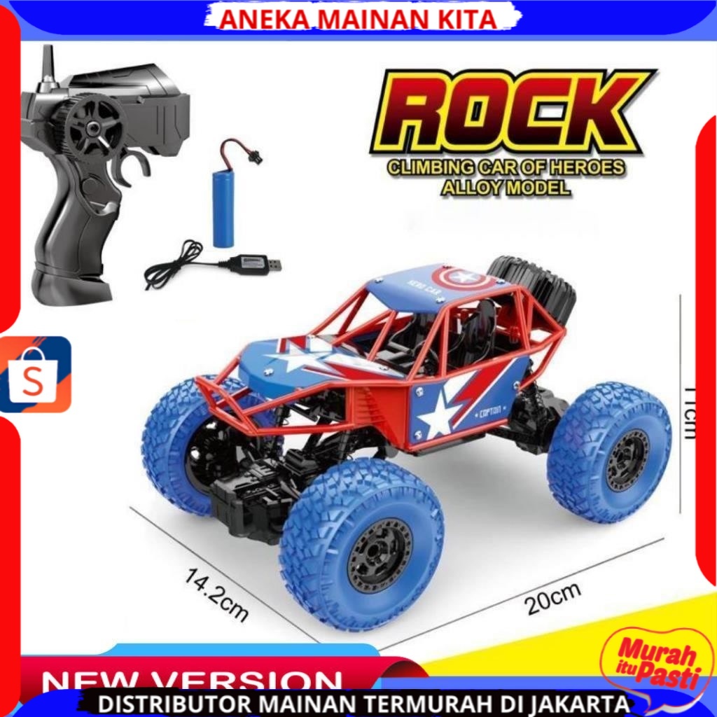 Jual Mainan Mobil Remote Control off-Road Climbing Avengers Superhero Car RC Rock Crawler Motif ...