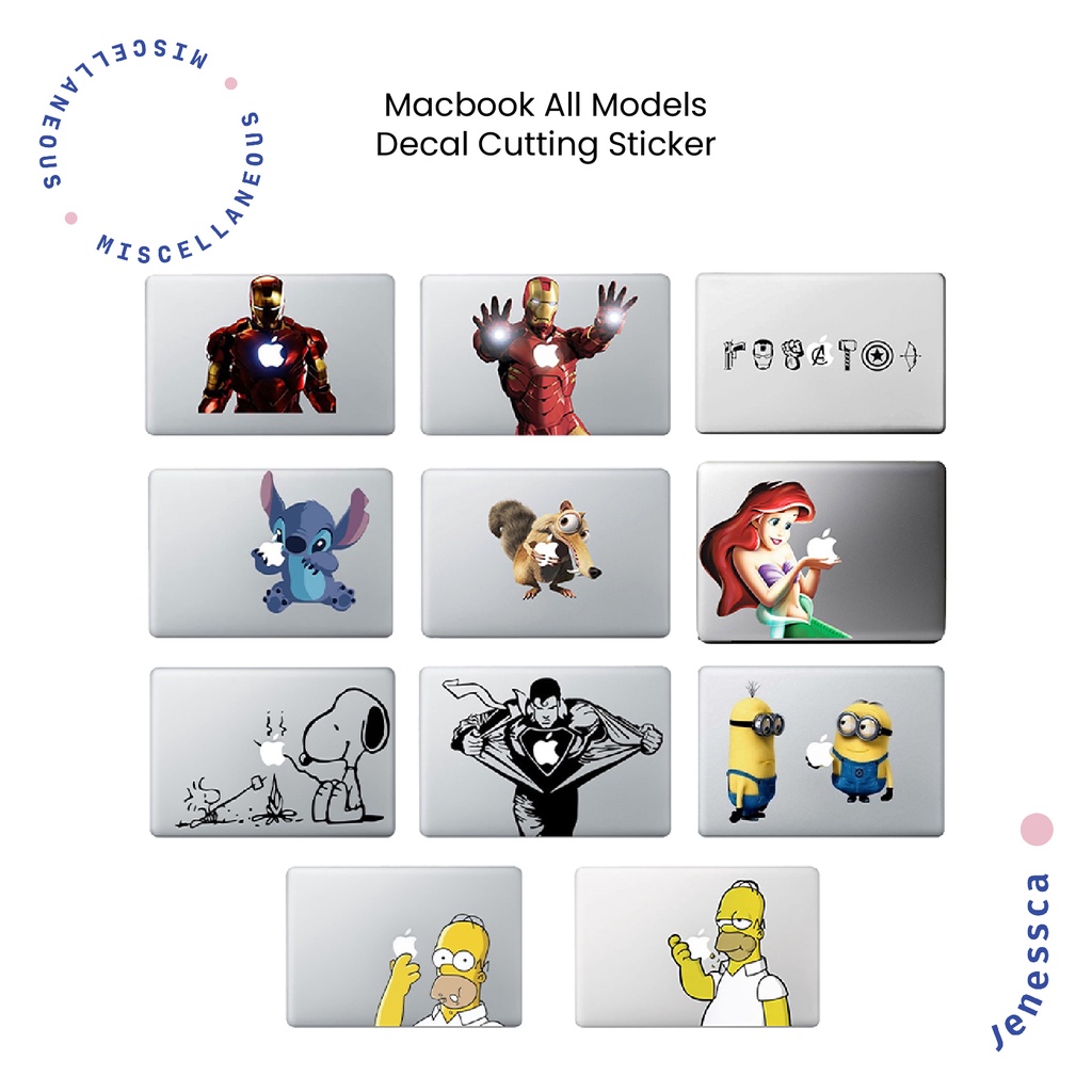 Jual Decal Sticker Macbook Stiker Laptop Marvel/Simpsons/Minions/Stitch ...