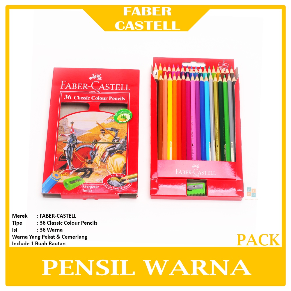 Jual FABER-CASTELL - Pencil Color 36 Warna Classic - Set | Shopee Indonesia