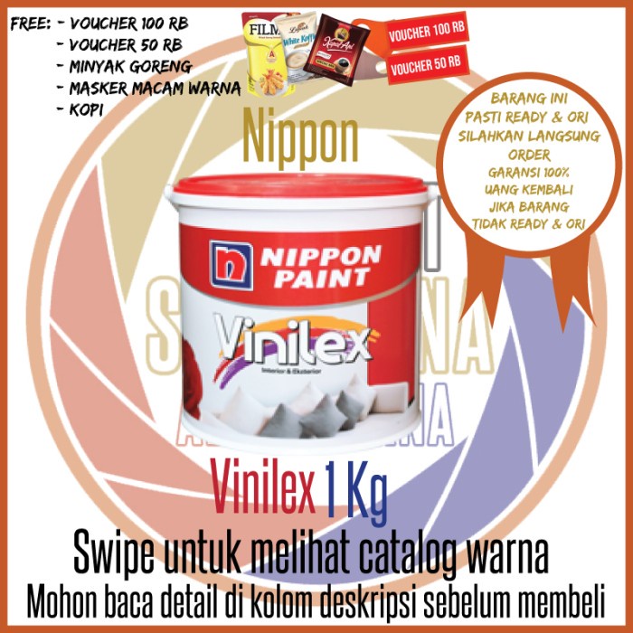 Jual Cat Tembok Vinilex 1 Kg 300 White / Nippon Vinilex Kembang Putih | Shopee Indonesia