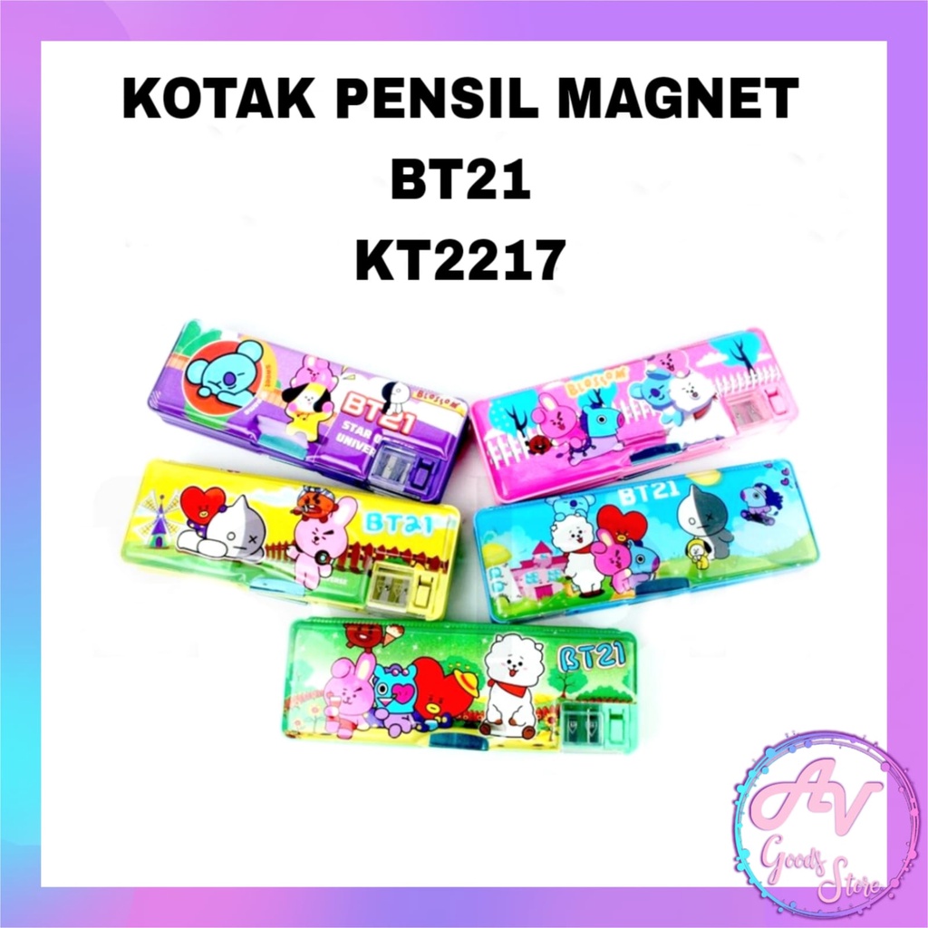 Jual Kotak Pensil Magnet BT21 Glitter KT2217 / Tempat Pensil Karakter ...