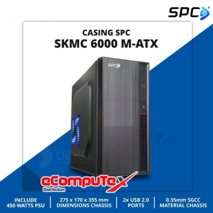 Jual CASING SPC SKMC 6000 M-ATX / 450 WATTS PSU - CASE SPC SKMC6000 ...
