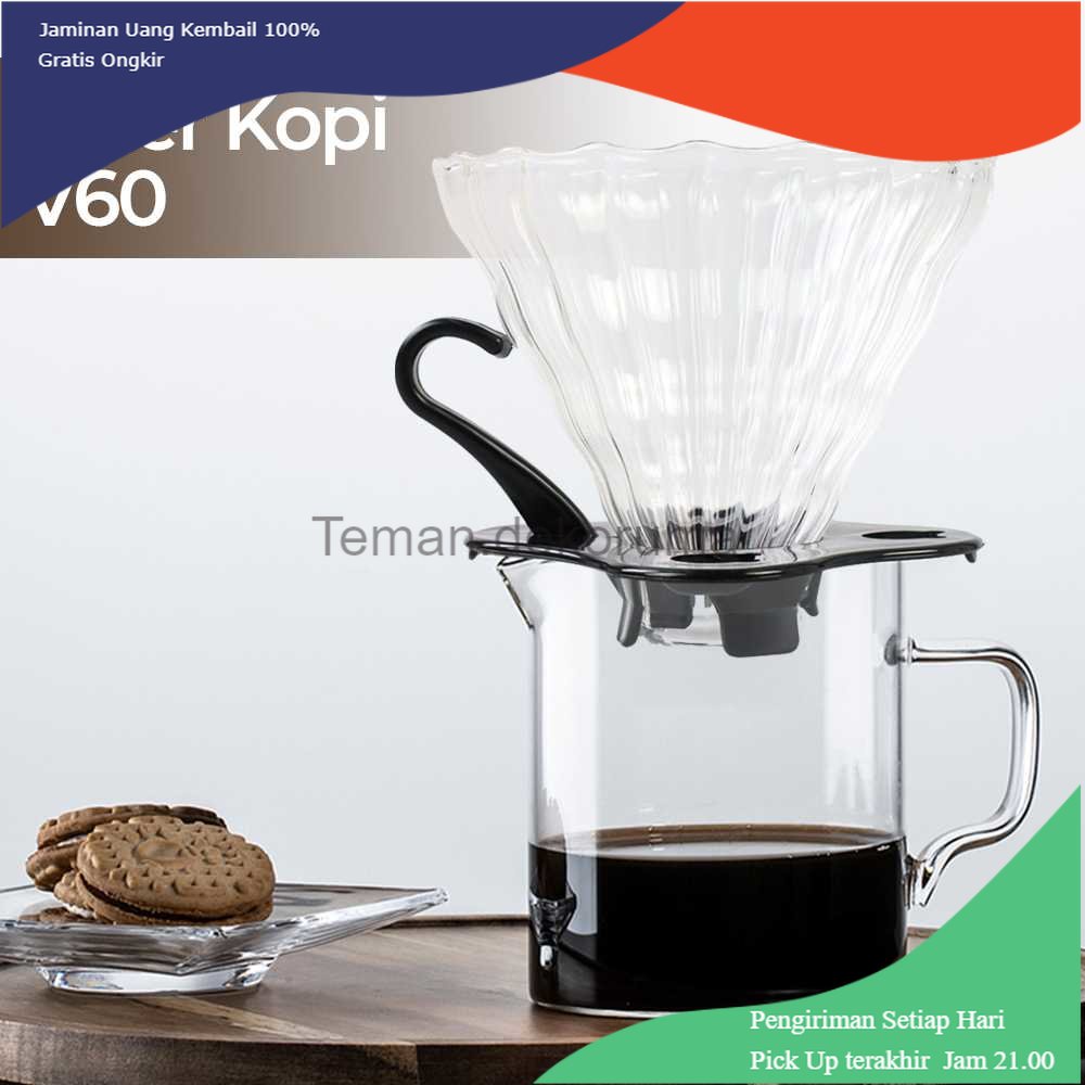 Jual TD - DPR DUOLVQI Wadah Filter Kopi Kaca V60 Reusable Glass Coffee ...