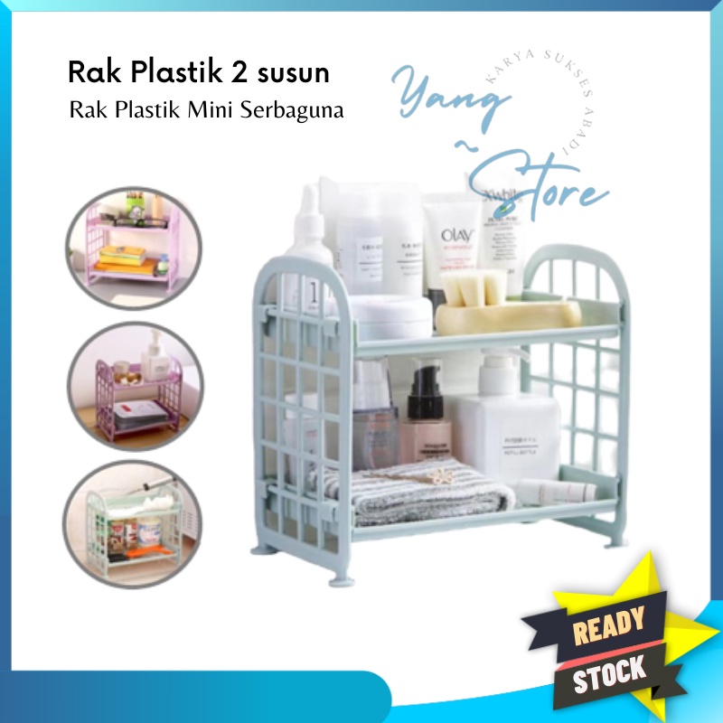 Jual YGS - D304- Rak 2 Susun Plastik Mini / Rak Makeup 2 susun Mini ...