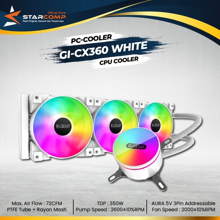 Jual PCCOOLER GI-CX360 WHITE Edition ARGB Liquid CPU Cooler PC COOLER ...