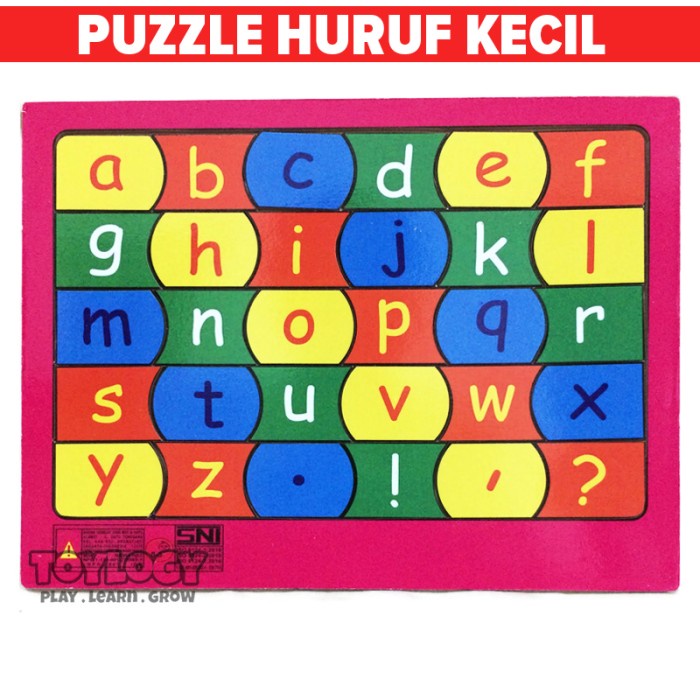 Jual Puzzle Kayu Anak Klasik Huruf Kecil Abjad Alphabet Mainan Edukasi ...