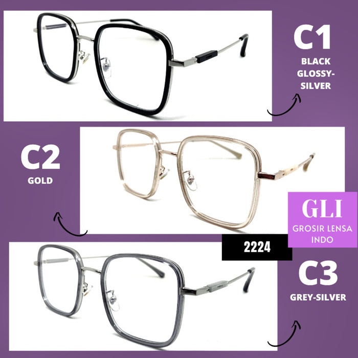 Jual FRAME KACAMATA PRIA / WANITA FULL FRAME 2224 / FRAME PAKET ...