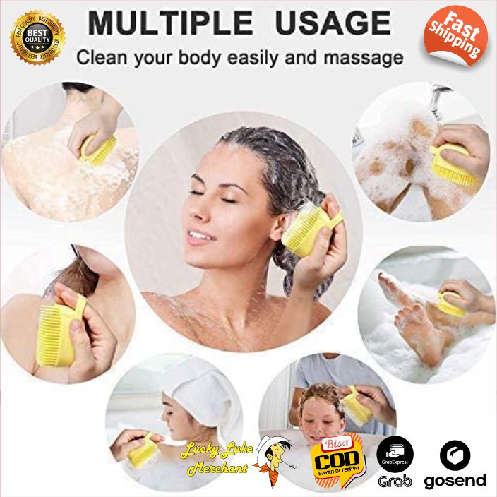 Jual Shower Puff Body Scrub Sikat Silicon Lembut Alat Mandi dan Keramas ...