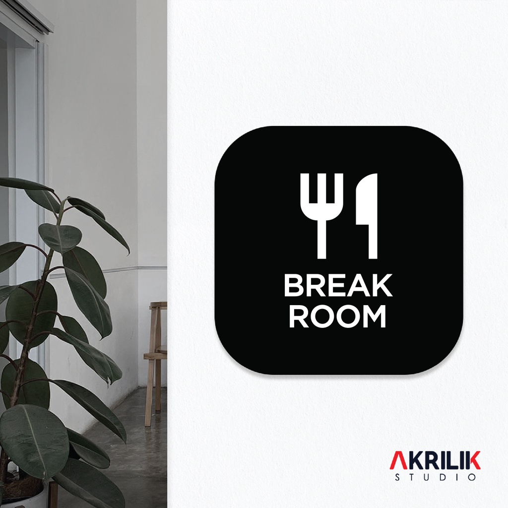 Jual Sign Board Akrilik Break Room Papan Acrylic Signage Tempel Dinding ...