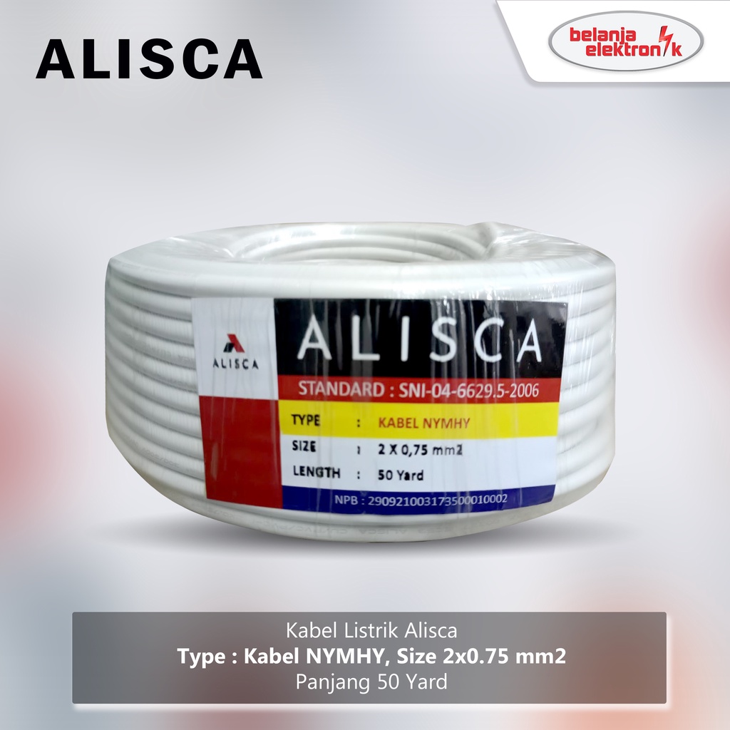 Jual Kabel Listrik ALISCA NYMHY 2x0,75 (Panjag 50 Yard) | Shopee Indonesia