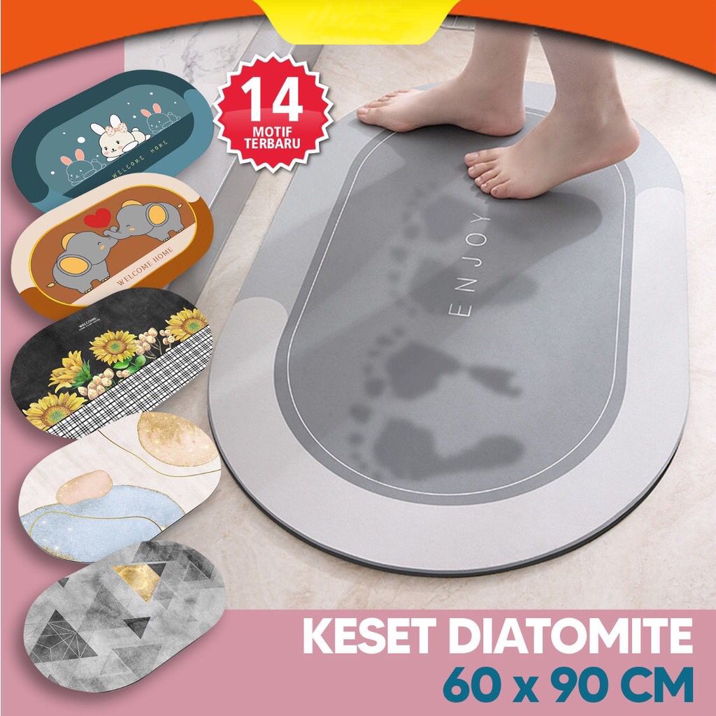 Jual Promo !!! Keset Diatomite Anti Bau Cepat Kering Original Motif ...