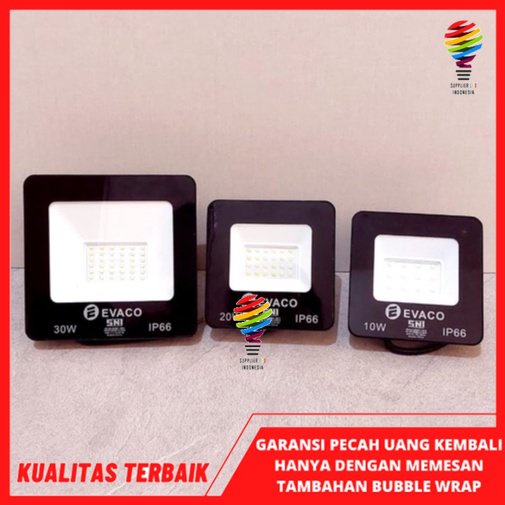Jual Lampu Sorot Evaco 10 Watt 20Watt 30 W Lampu Tembak Flood Light SMD ...