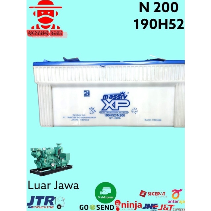 Jual Aki genset massiv xp n200 12v 200ah 190H52 basah | Shopee Indonesia