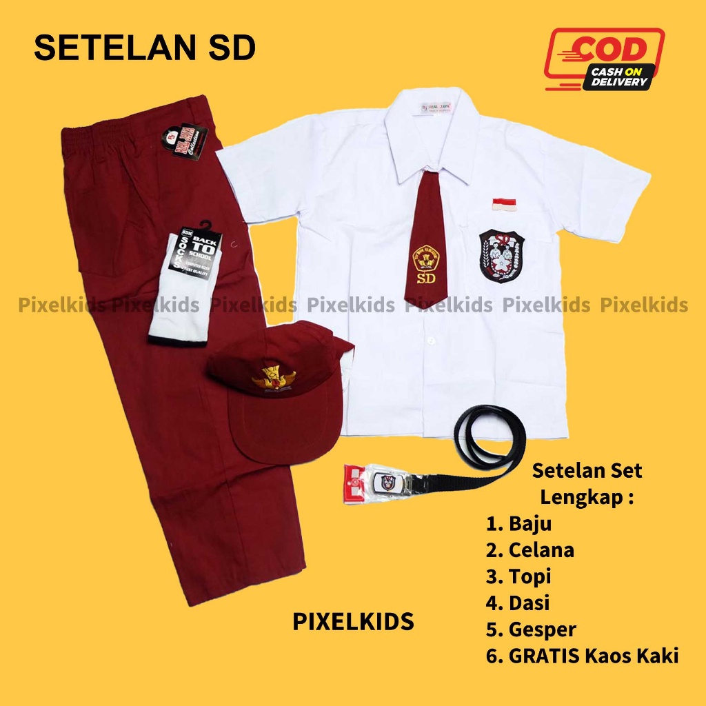 Jual SERAGAM SEKOLAH SD LAKI LAKI SETELAN LENGKAP SEKOLAH NEGRI ( hem ...