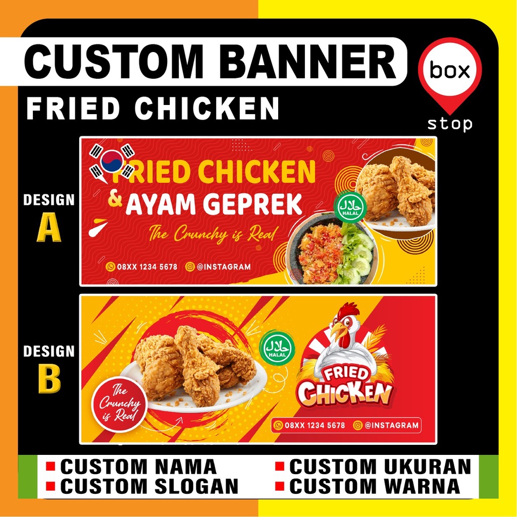 Jual Cetak Custom Spanduk Fried Chicken - Ayam Bakar Goreng - Ayam ...