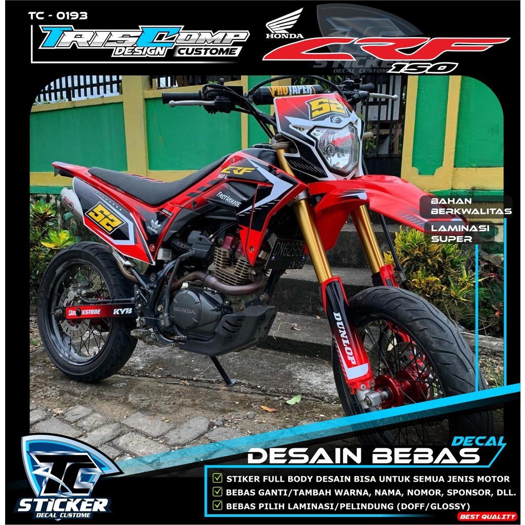 Jual Stiker Striping Decal Motor CRF 150 L FullBody Desain Custom Bebas ...