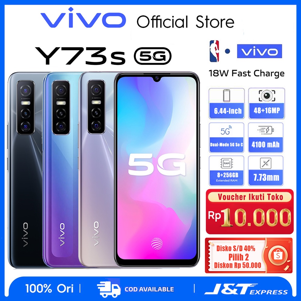 Jual handphone vivo Y73s 5G ram8 256GB 6.44-inch hp smartphone 100% baru original | Shopee Indonesia