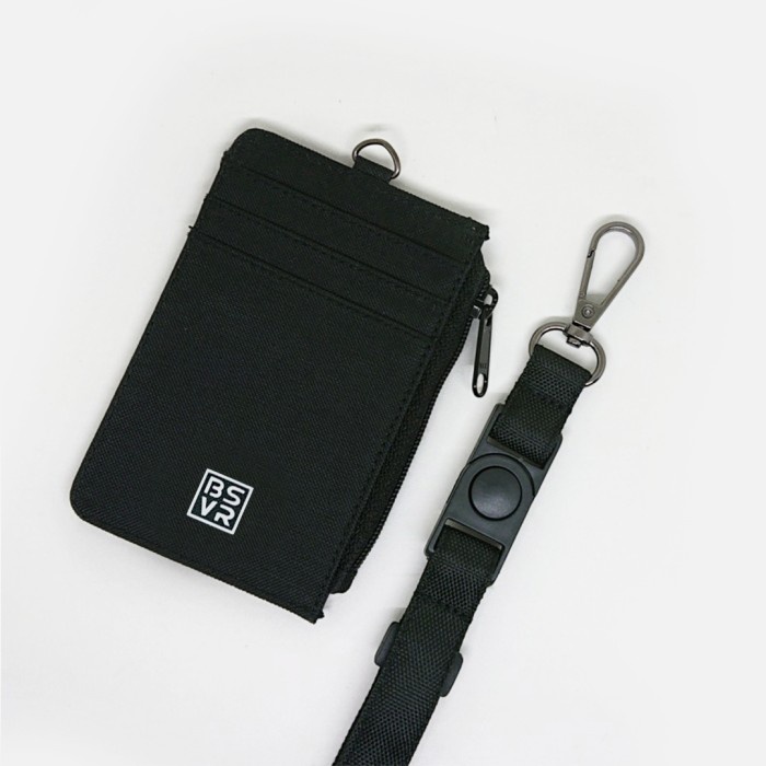 Jual [DD] ID card holder / dompet id card & tali gantungan - black ...