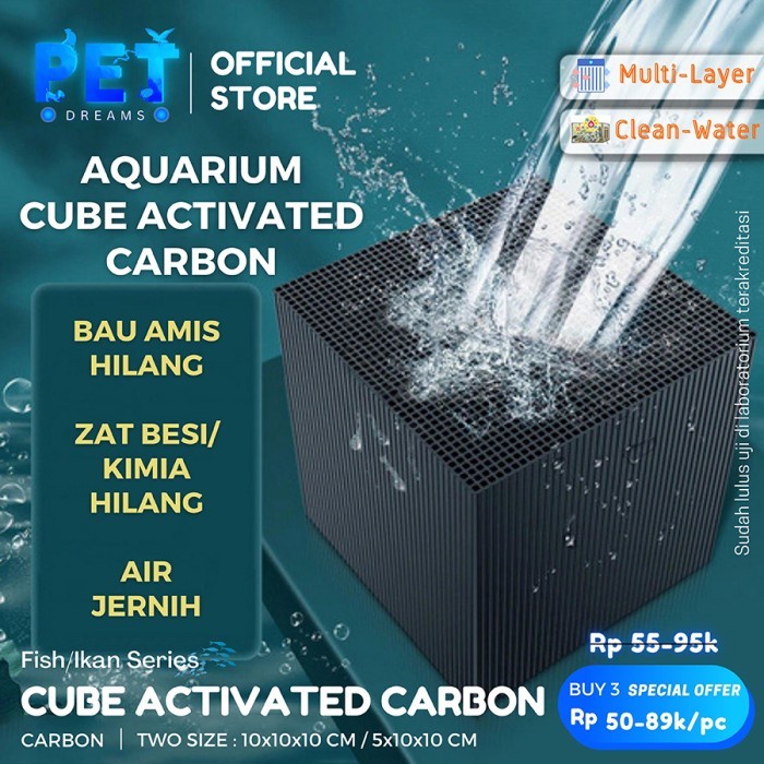 Jual KARBON AKTIF AQUARIUM /CUBE FILTER CARBON ACTIVE AQUARIUM /SMALL ...