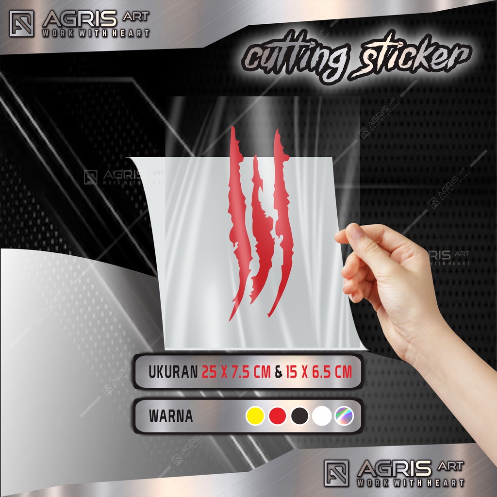 Jual stiker cakar cutting sticker cakar bukan printing anti luntur ...