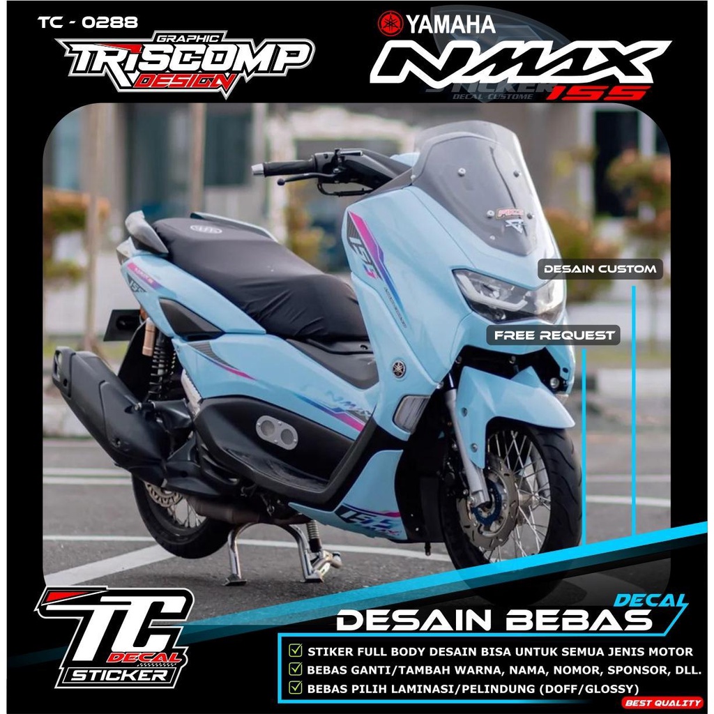 Jual Sticker Decal NMAX New Super glossy Mengkilap / Doff Desain Custom ...