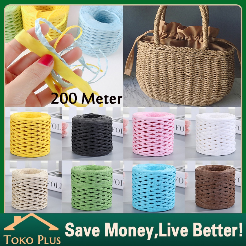 Jual 200M Benang Rajut Korea Kertas Raffia Twisted Paper Yarn | Shopee ...