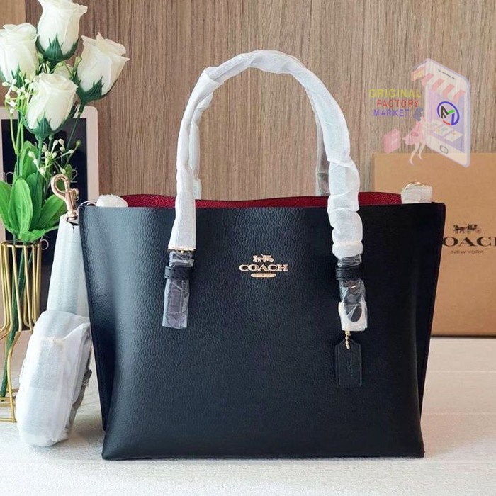 Jual VS TAS COACH C4084 Tote Mollie 25 In Black Leather ORIGINAL ...