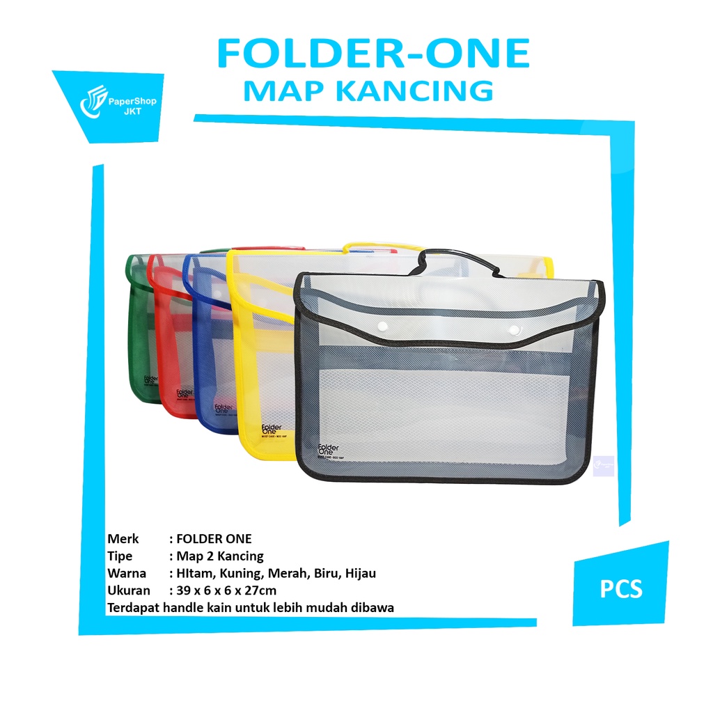 Jual FOLDER ONE - Map Plastik 2 Kancing Penyimpanan File - Pcs | Shopee ...