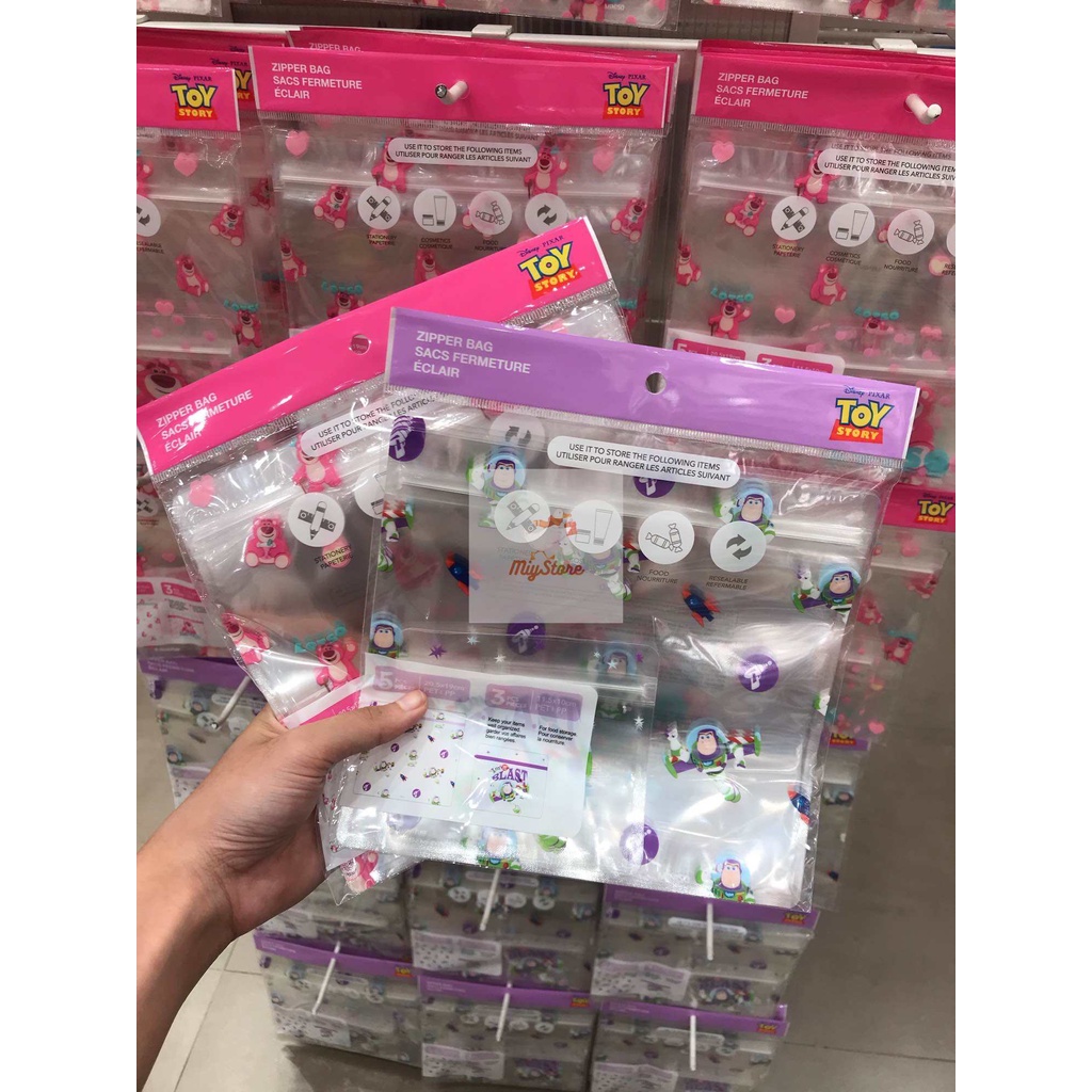 Jual MINISO Travel Pouch 8 pcs Karakter Disney Pixar Lotso Tas ...